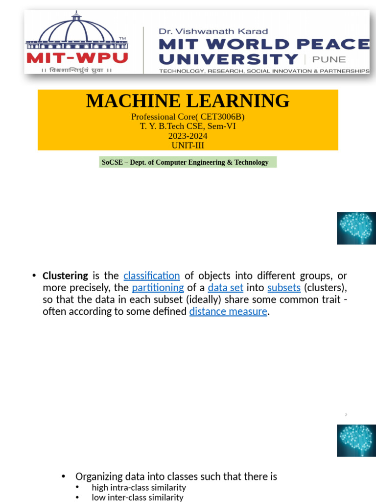 Final ML Unit3 May24 | PDF | Cluster Analysis | Statistical Classification