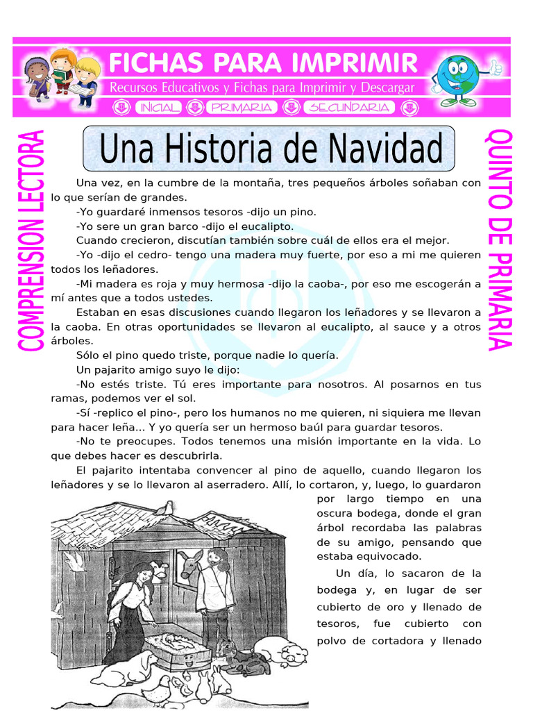 Ficha Una Historia de Navidad para Quinto de Primaria | PDF