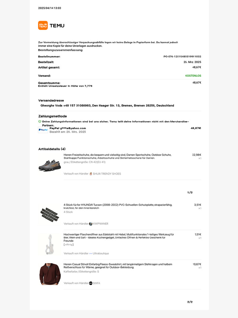 Temu Web Document | PDF