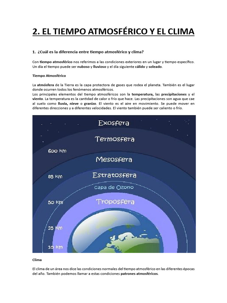 El Tiempo Atmosférico y El Clima | PDF | Clima | Tormentas