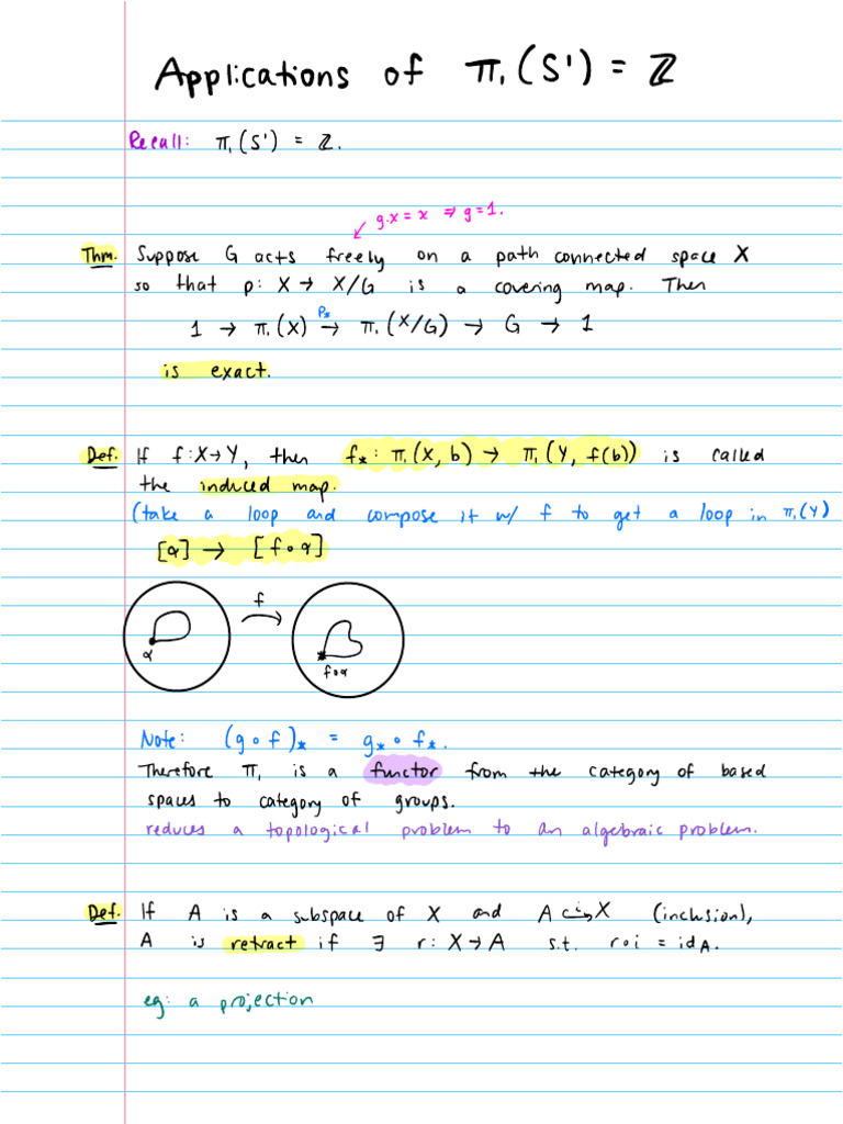 Applications of Pi - 1 (S 1) Z | PDF | Algebraic Topology | Functions ...