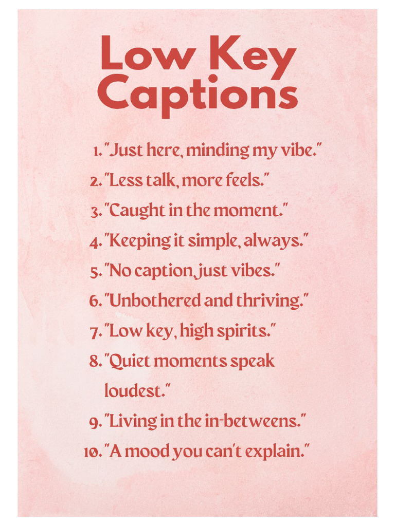 LOW KEY Captions | PDF