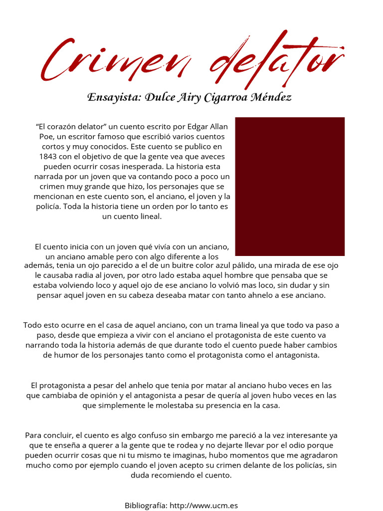 Análisis de "El corazón delator" de Poe | PDF
