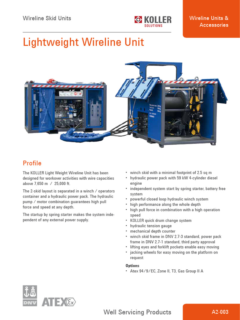 A2 003 Lightweight Wireline Unit | PDF