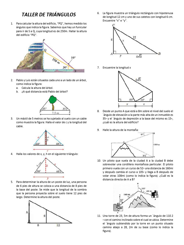 Taller de Triángulos | PDF | Triángulo | Geometría euclidiana