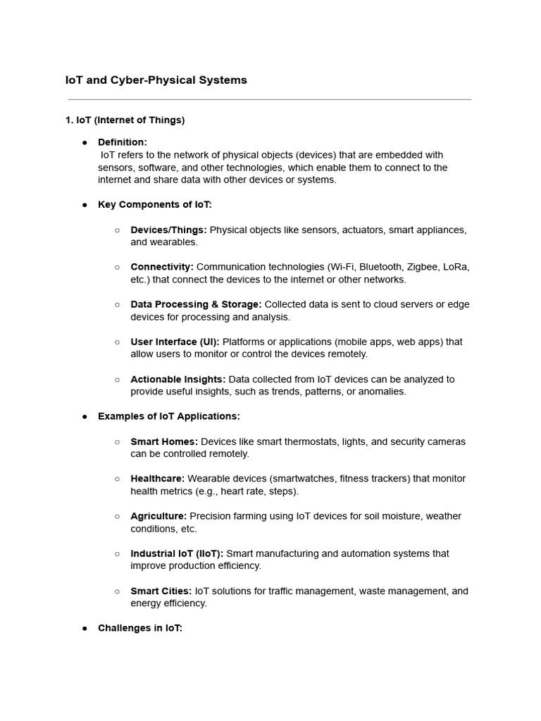 UNIT 2 IoT and Cyber-Physical Systems | PDF | Internet Of Things | Encryption