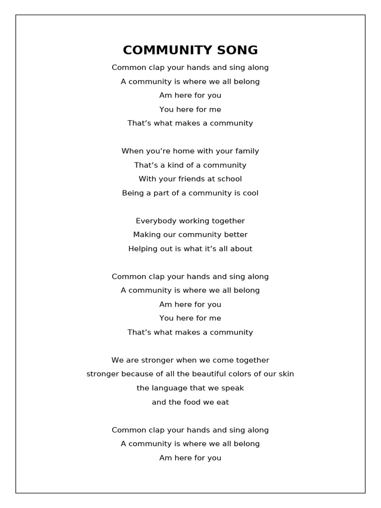 Community Song | PDF