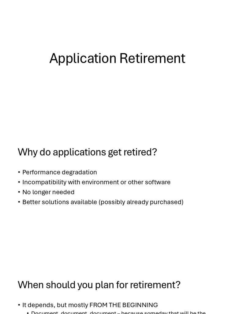 Software Retirement | PDF