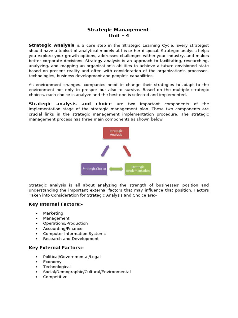 Strategic Management Unit 4 | PDF | Strategic Management | Business