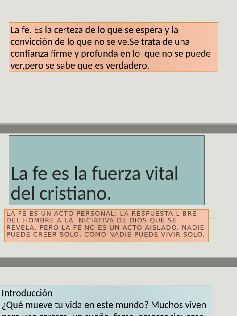La Fe Es La Fuerza Vital Del Cristiano | PDF | Fe | Amor