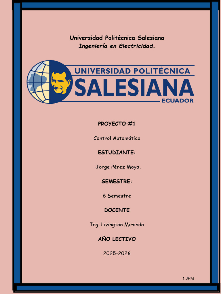 Proyecto 1 de Control Automático | PDF | Matlab | Sistema de control