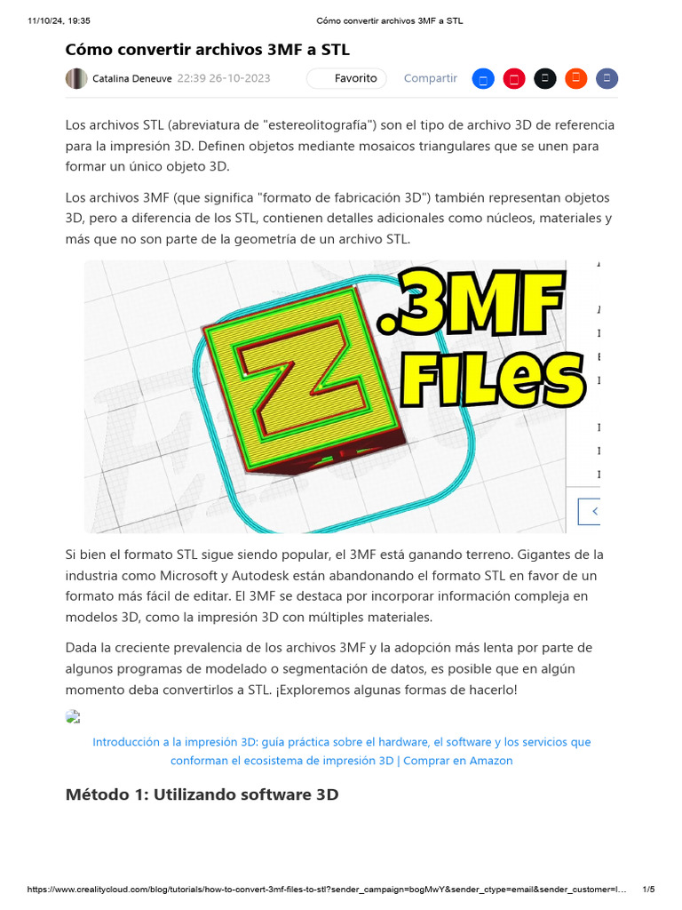 Cómo Convertir Archivos 3MF A STL | PDF | Archivo de computadora | Impresión 3d