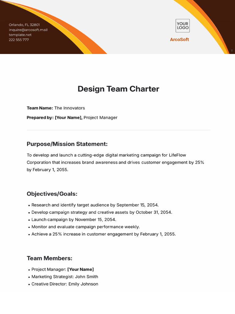 Design Team Charter Template | PDF