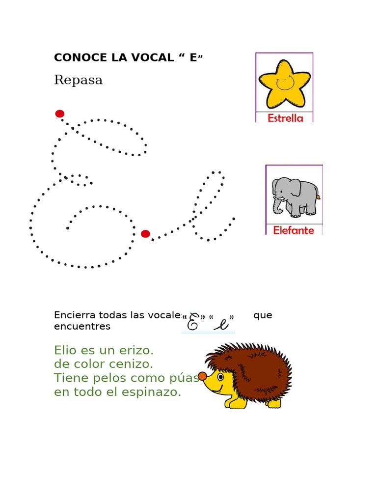 Conoce La Vocal e | PDF