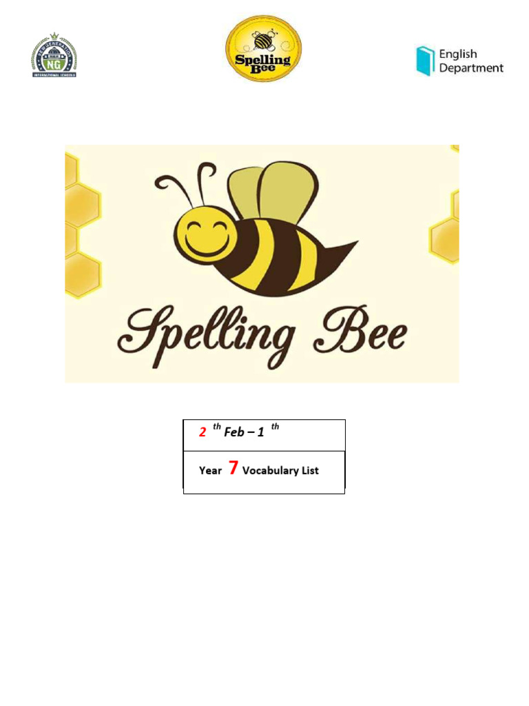 Year 7 Spelling Bee Vocabulary List | PDF