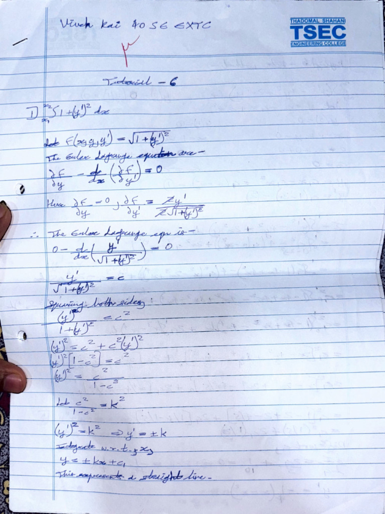 Tutorial- Calculus of Variation | PDF