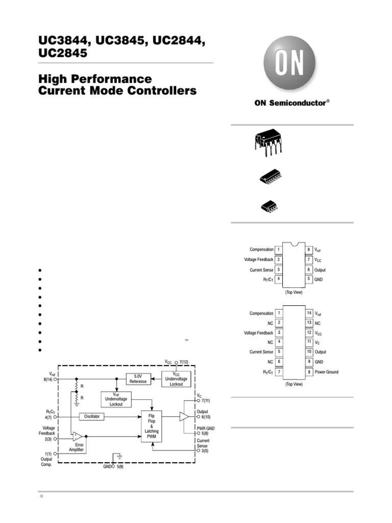 Uc3844 Uc3845 Uc2844 Uc2845 | PDF | Amplifier | Electronic Oscillator