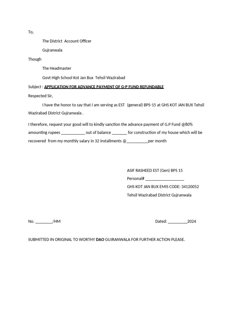 GP Fund Application | PDF