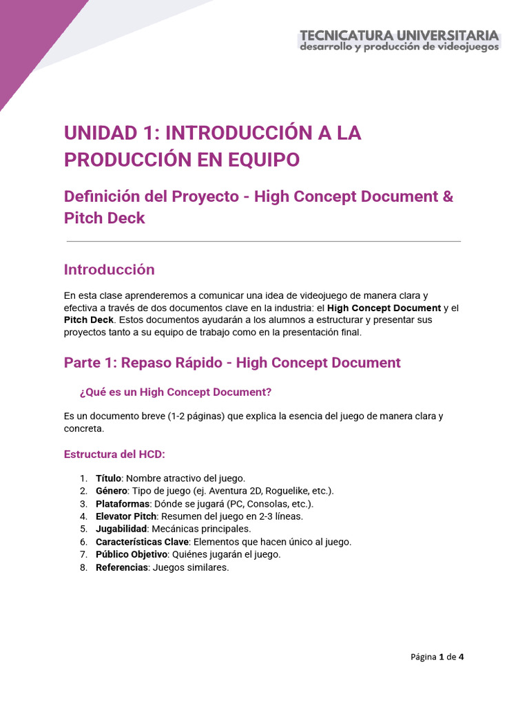 Clase 3 - Selección de Idea y Definición Del Proyecto - Desarrollo Del High Concept y Pitch Deck ...