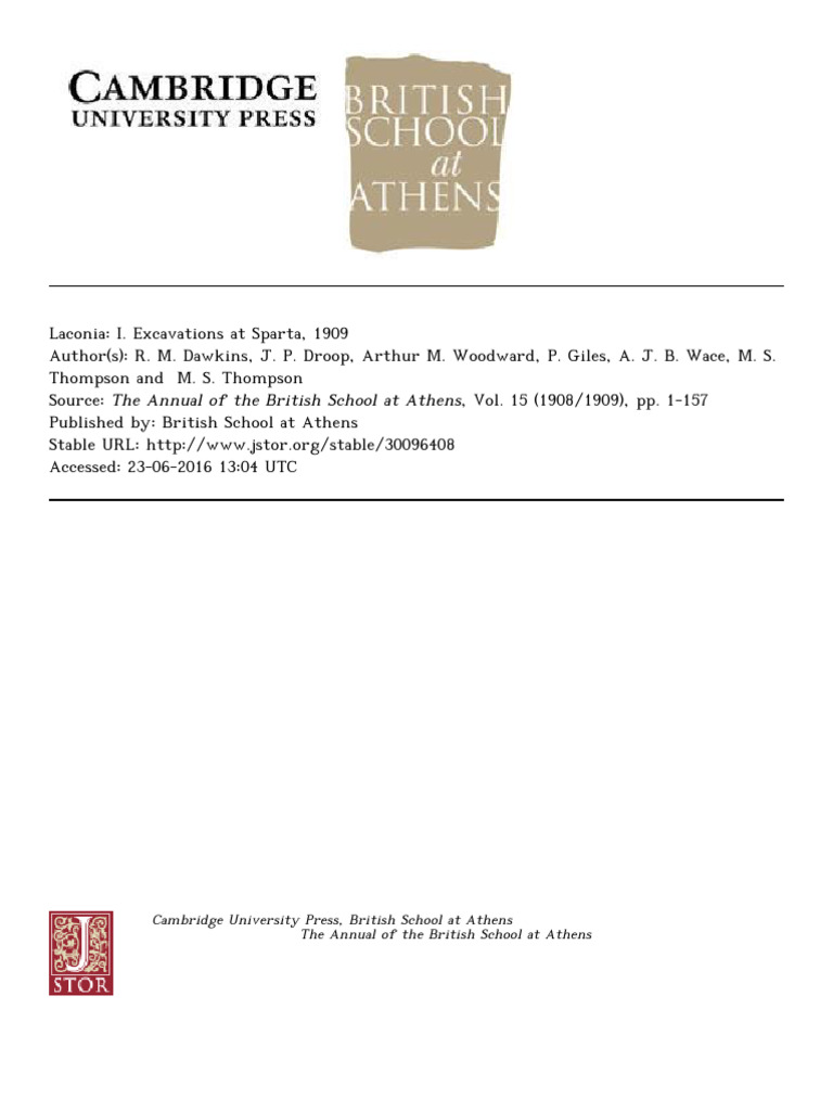 BSA15 t30096408 | PDF | Sparta | Epigraphy