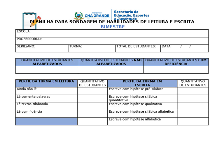 Planilha de Sondagem | PDF