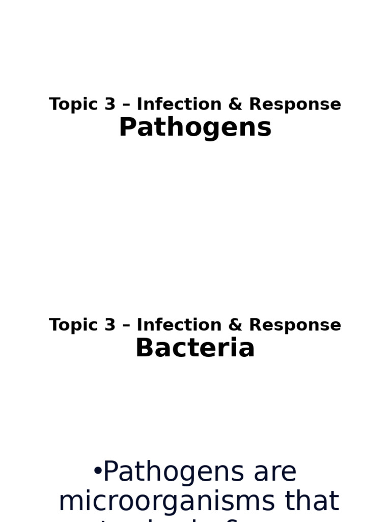 Topic 3 - Infection and Response | PDF | Pathogen | Infection