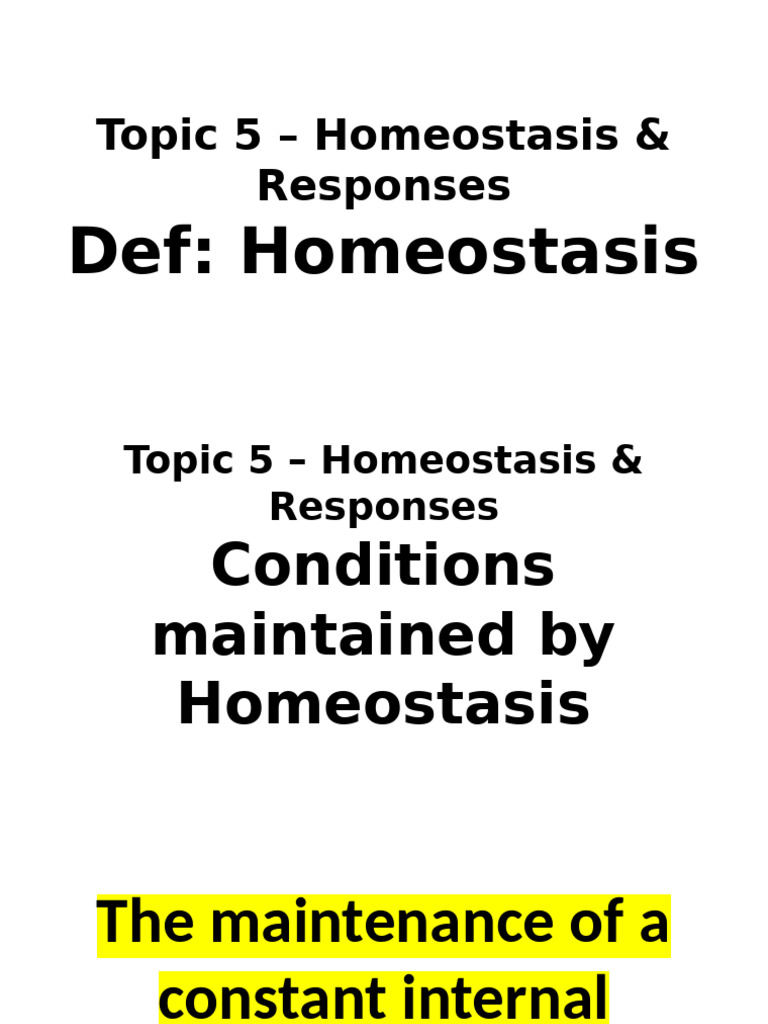 Topic 5 - Homeostasis and Responses | PDF | Menstrual Cycle | Stimulus ...