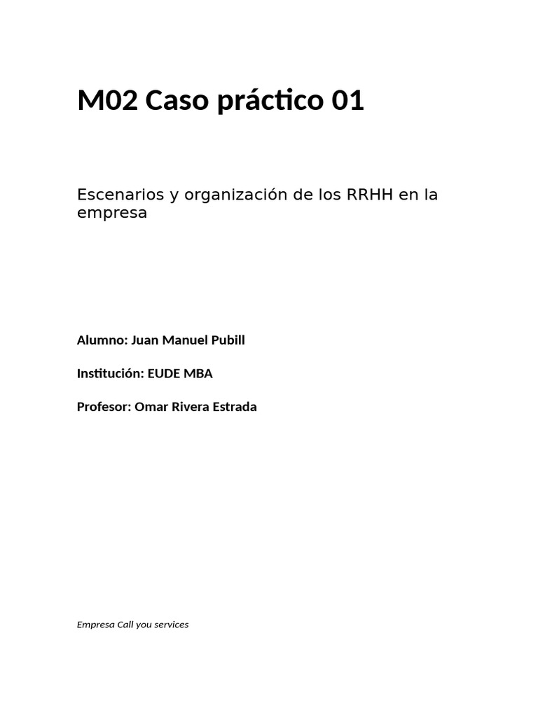 M02 Caso Practico 01 | PDF | Centro de llamadas