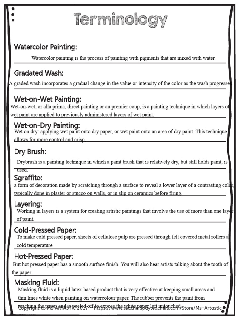 Watercolour Terminology | PDF