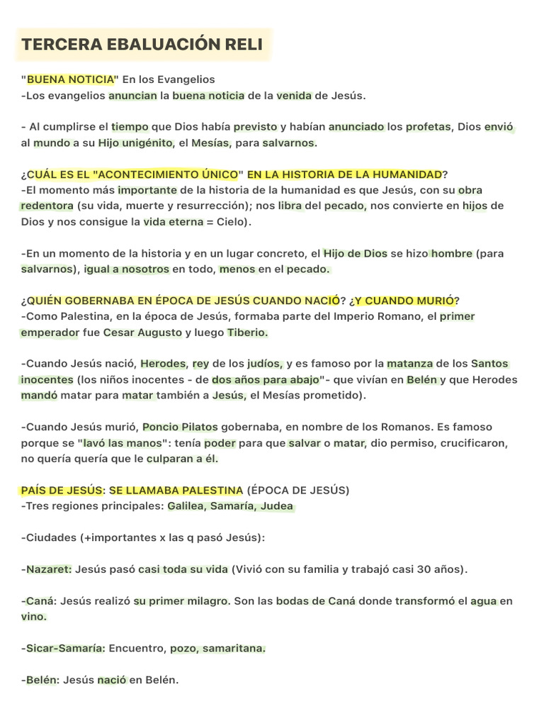 Tercera Ebaluación Reli | PDF | Jesús | Juan el apóstol