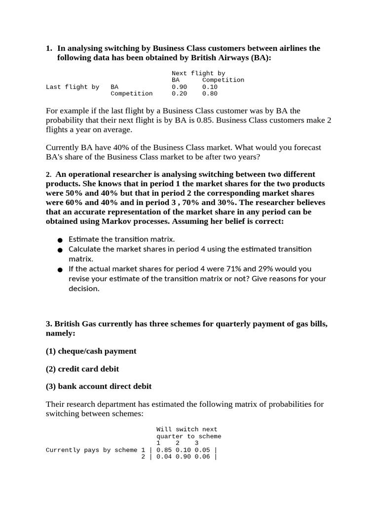 Markov Processes Assignment | PDF