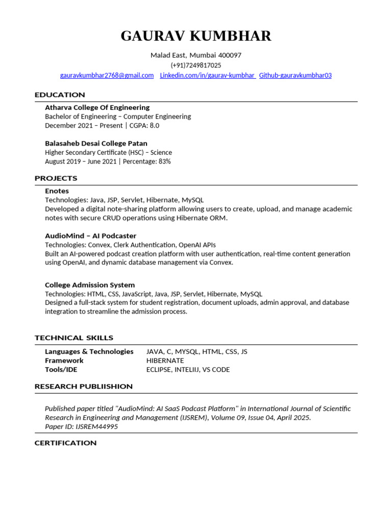 Rishi Shahs Resume | PDF