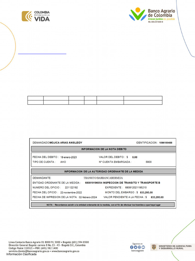 Cuenta Embargada Bco Agrario | PDF | Debido al proceso | Bancos