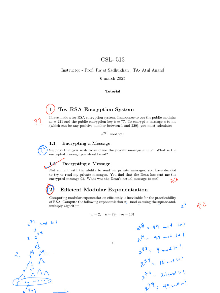CSL513_T5_2025 | PDF | Encryption | Public Key Cryptography