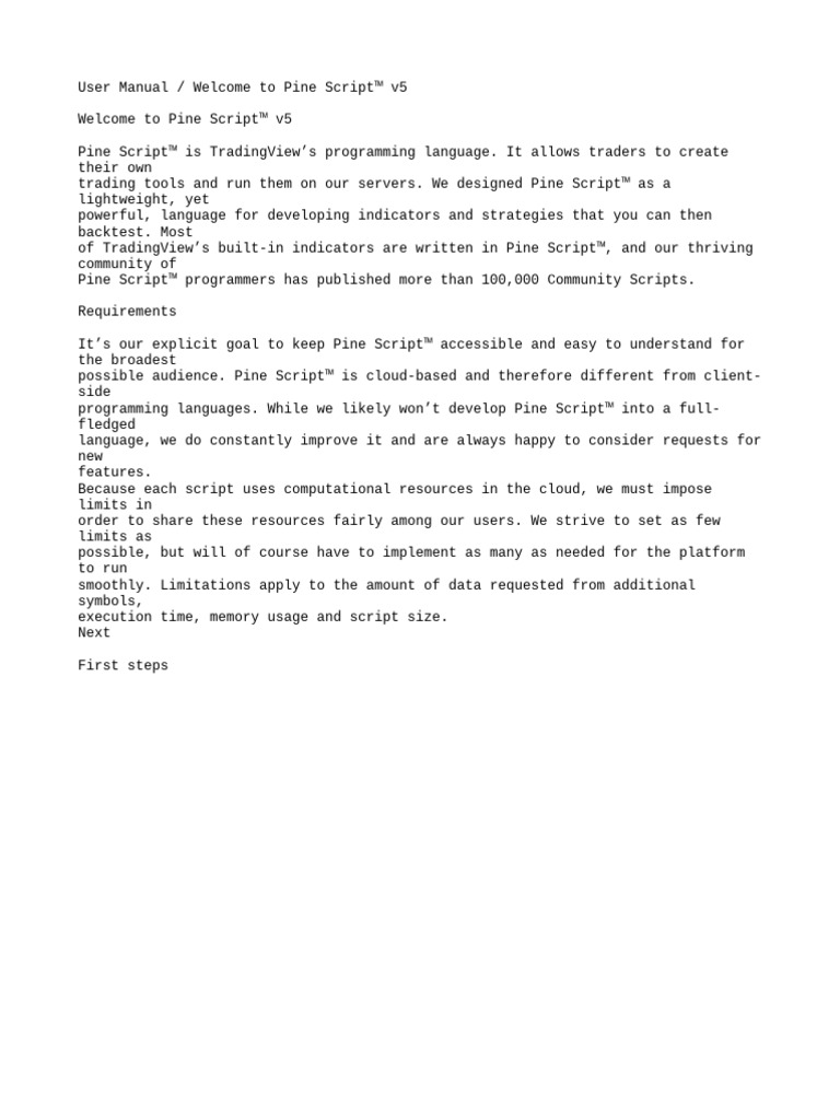 Pine Script v5 Manual | PDF | Scope (Computer Science) | Time Series