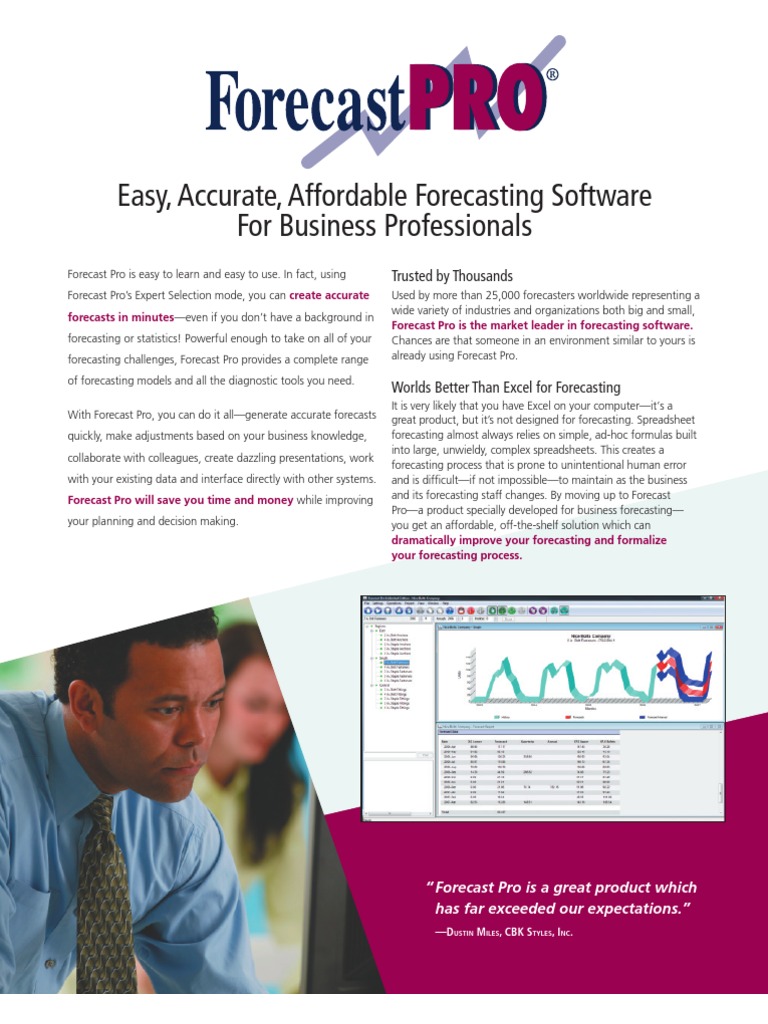 Forecast Pro Brochure Pdf Forecasting Microsoft Excel