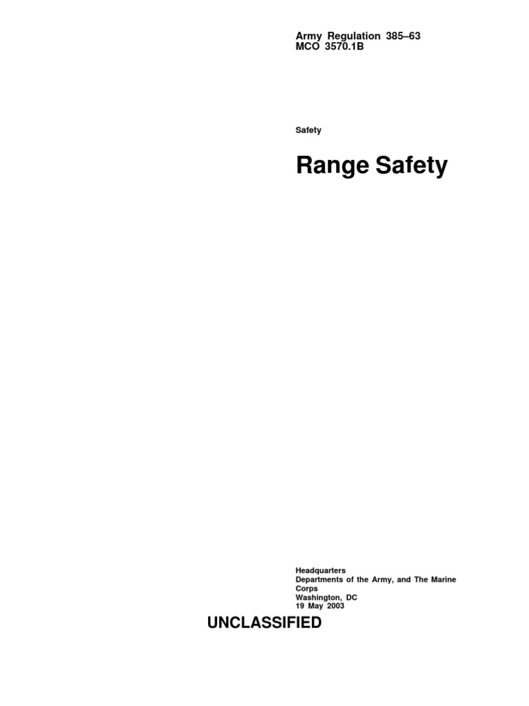 Army Regulation 385-63 Range Safety | Download Free PDF | United States ...