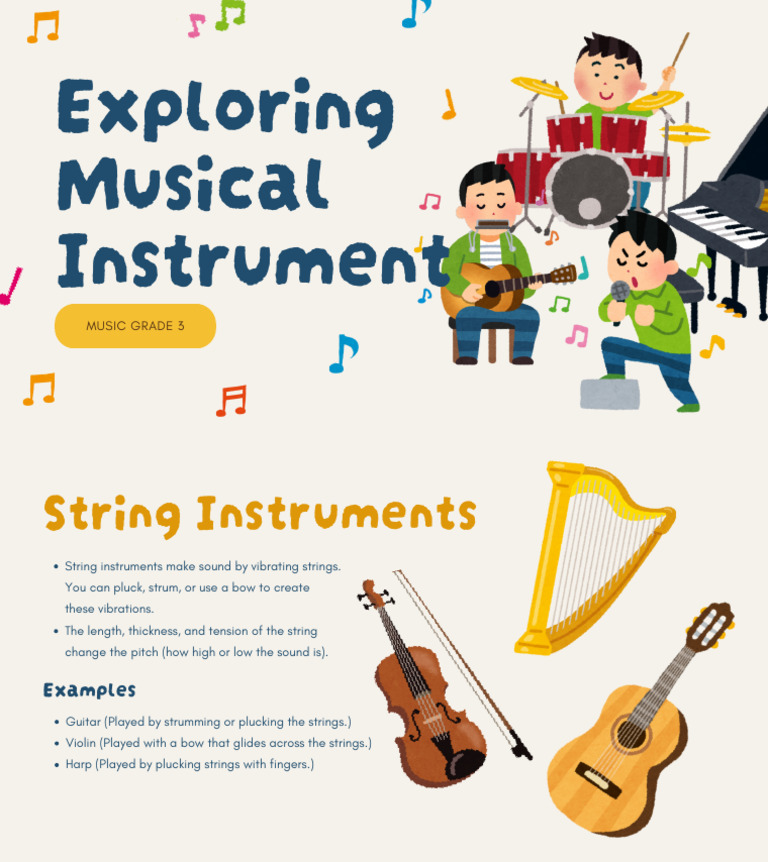 Musical Instrument Presentation in Blue and Yellow Playful Style | PDF