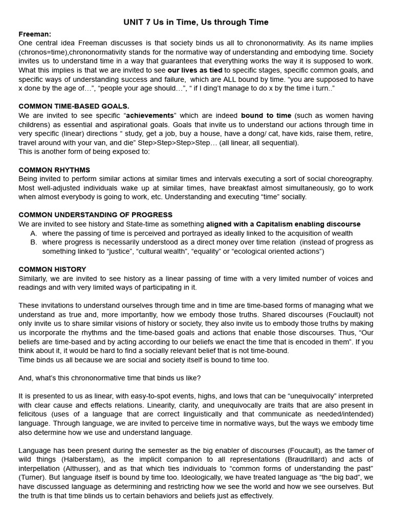 UNIT 7 Us in Time, Us Through Time | PDF | Psychological Trauma | Discourse