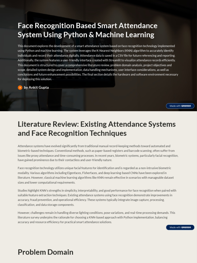 Face Recognition Based Attendance Presentation | PDF | Machine Learning | Comma Separated Values