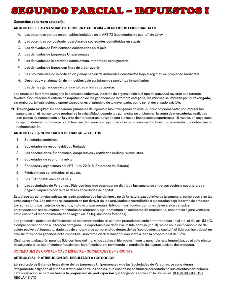 Resumen 2° Parcial | PDF | Dividendo | Impuestos