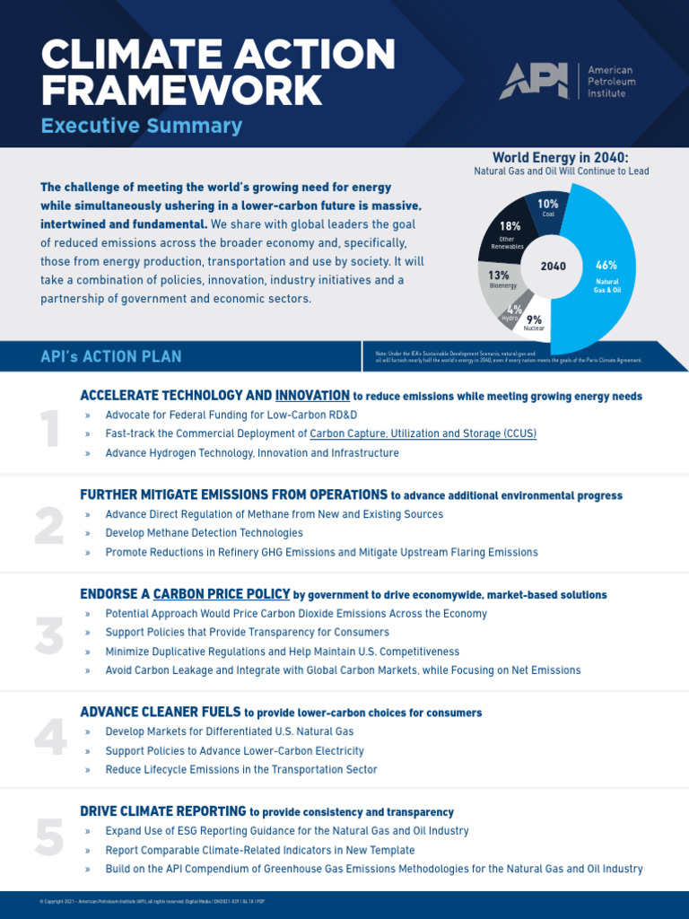 Api Climate Action Points One Pager | PDF | Climate Change Mitigation ...