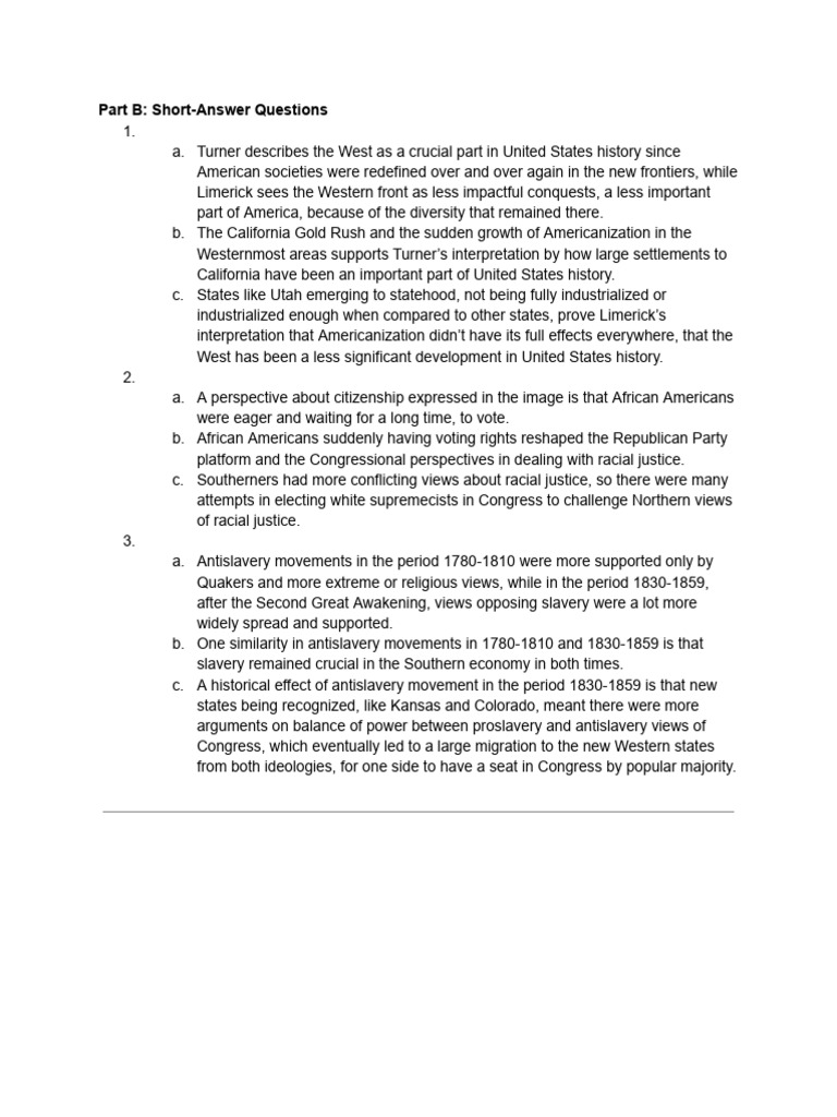 APUSH 5 - 3 Practice Exam, Written Part | PDF | Imperialism | Democracy