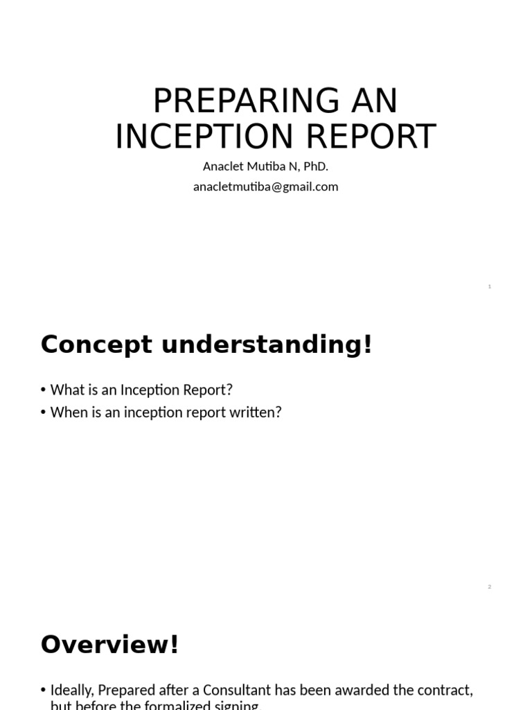 Writting Inception Report | PDF