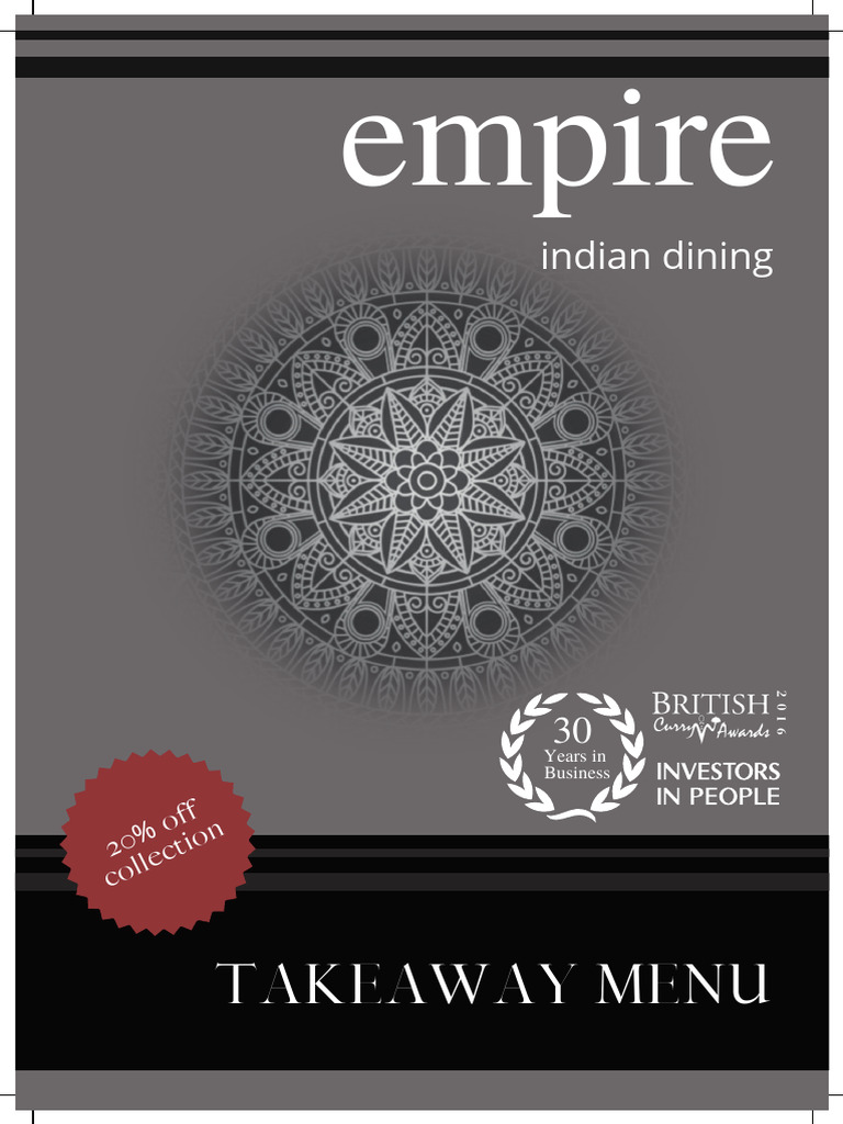 Empire Takeaway Menu Dec 2023 | PDF | Curry | Indian Cuisine