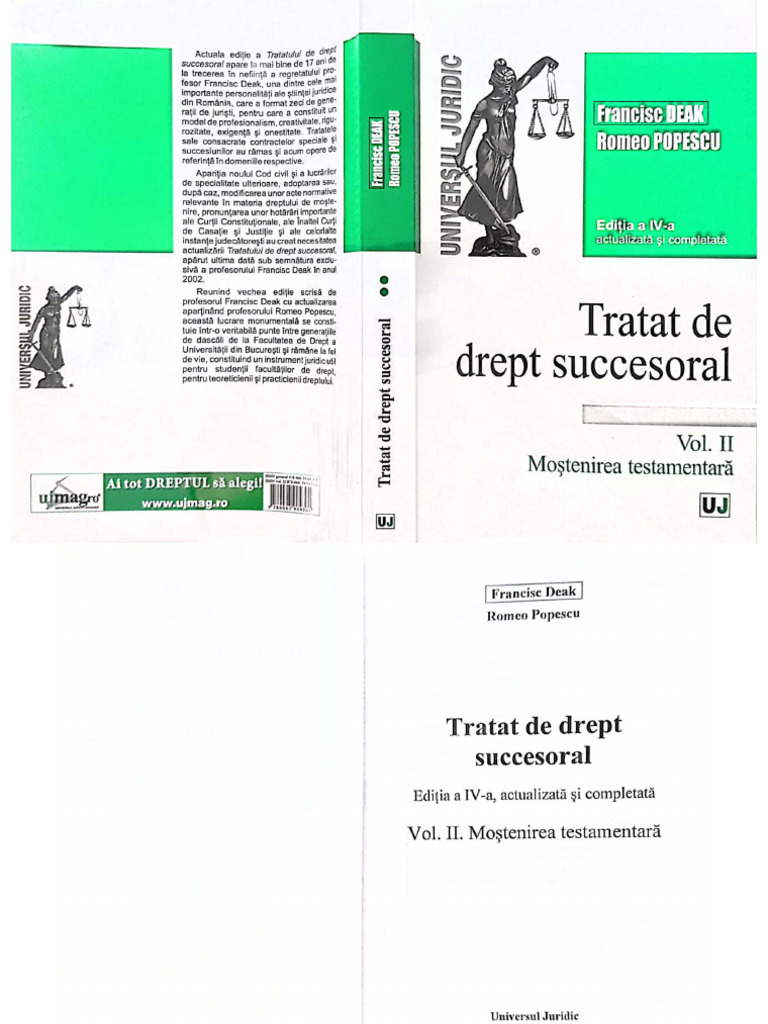 2fr Deak Tratat de Drept Succesoral Vol II | PDF