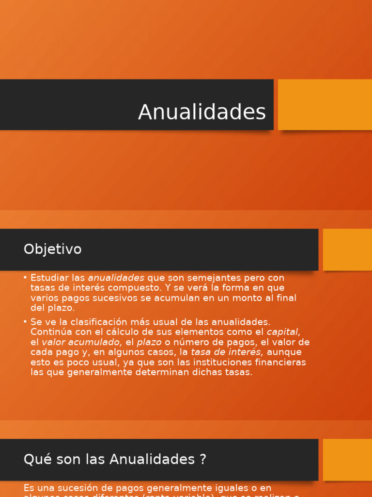 anualidades | PDF | Interés | Economias