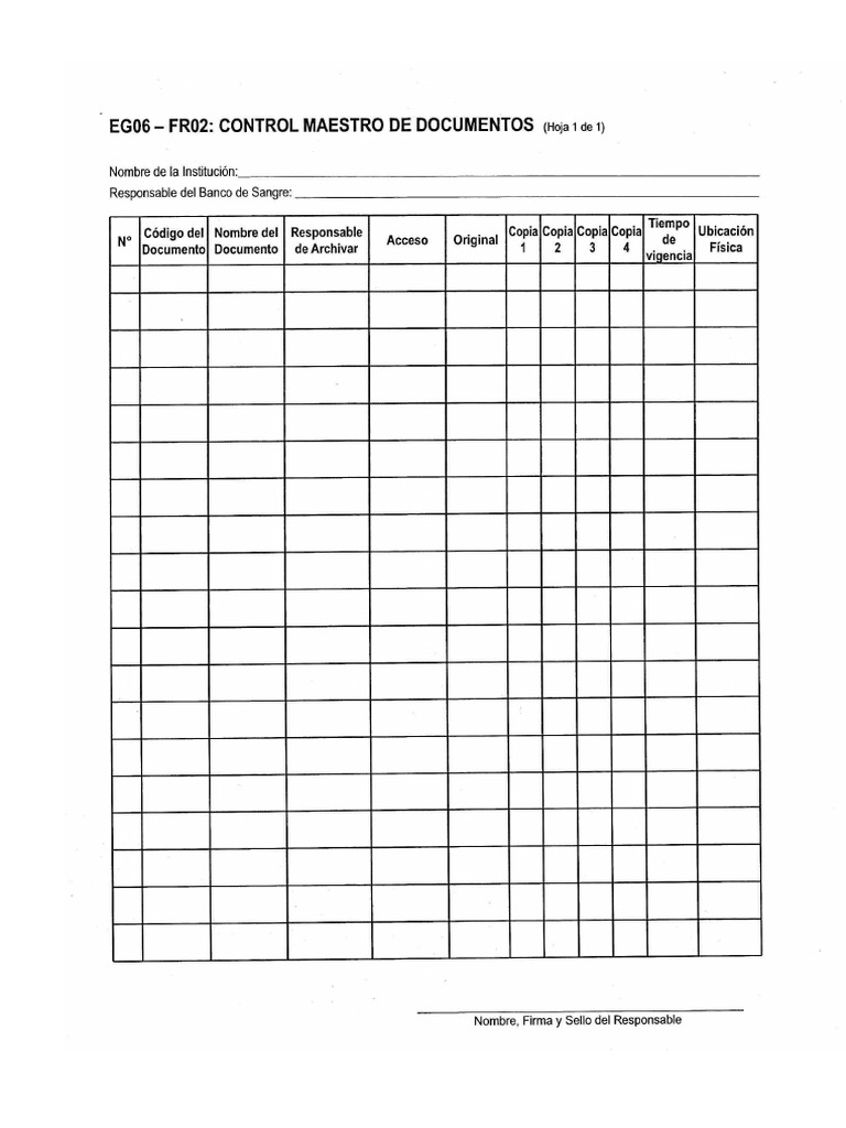 Eg06 FR02 Control Maestro de Documentos | PDF