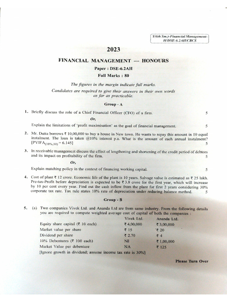 FM 2023 Question | PDF