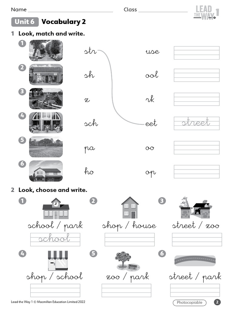 Vocabulary Activities for Unit 6 | PDF